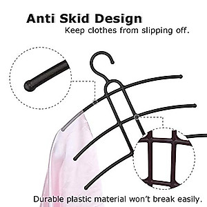 upra Shirt Hangers Space Saving Plastic 10-Pack, Durable Multi-Functional Non-Slip Clothes Hangers Closet Organizers, for Coats Jackets Pants Dress Scarf, Dorm Room/Apartment Essentials