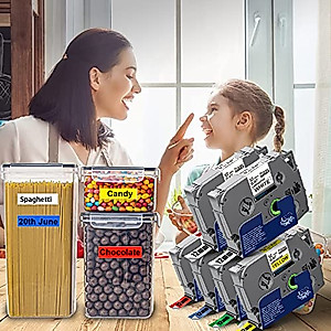 6X Compatible Label Tape for Brother TZe-231 TZ-231 TZe-431 TZe-531 TZe-631 TZe-731 TZe 12mm 0.47 Laminated Label Maker Tape for Brother PT D220 D210 D600 D215e H111 H110 D200 P700 H100 2040 1280