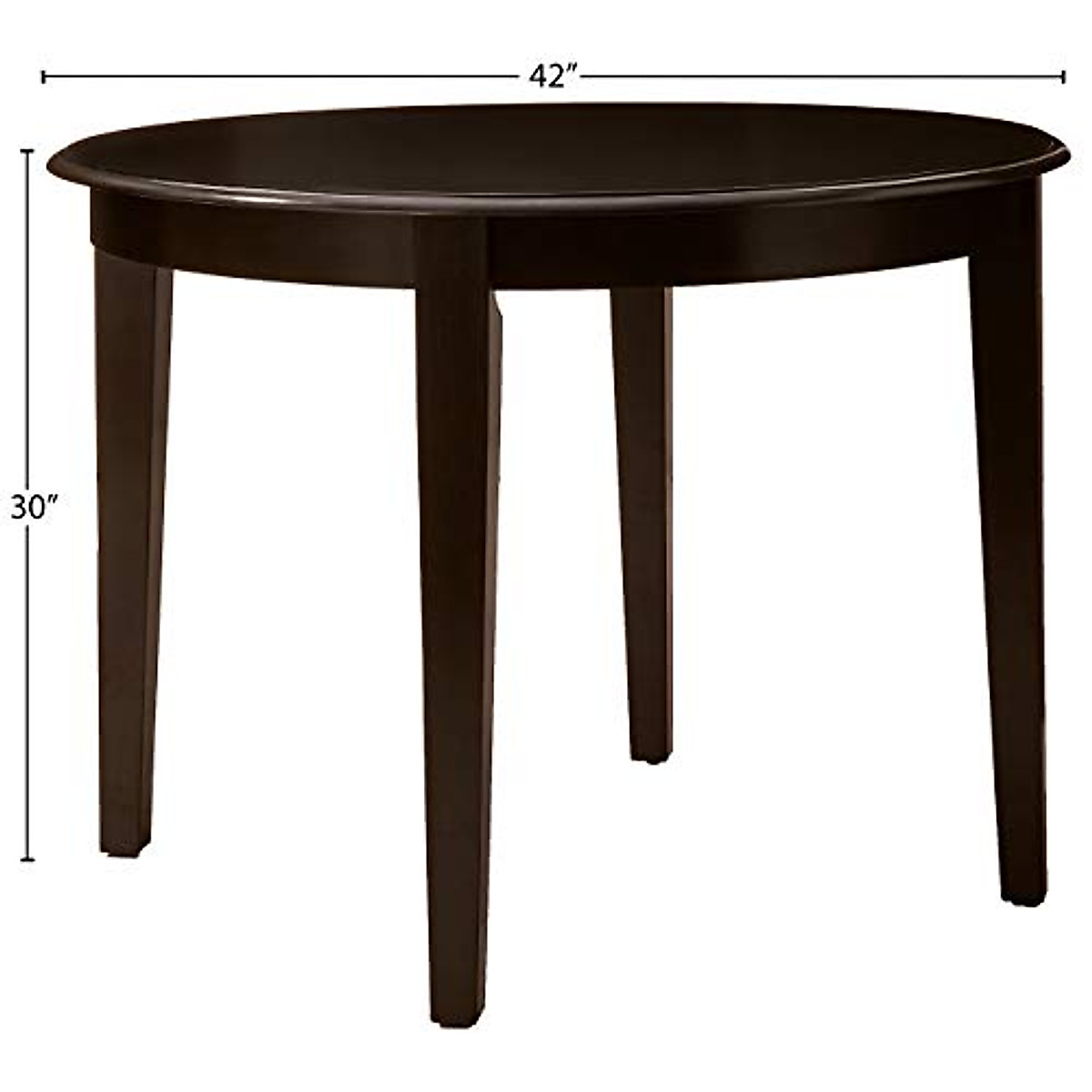 East West Furniture BOT-CAP-T Boston Round Modern Dining Table for Small Spaces, 42x42 Inch, Cappuccino