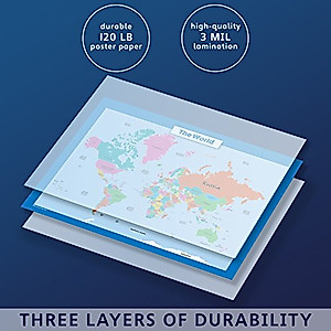 World Map for Kids - LAMINATED - Wall Chart Map of the World