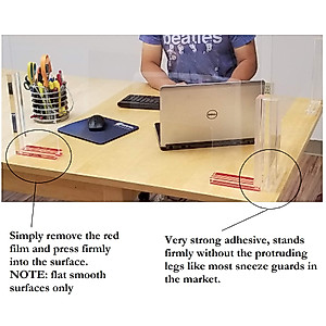 888 Display Single Pack Elegant Plexiglass Shield Guard Finished Corner Edge Design - Elegance with Protection for Reception Desk Checkout Counter Nail Salon Services Office Setting