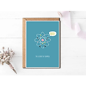 OystersPearl The Element Of Surprise - Science Birthday Card - Elements Card - Funny Birthday Card - Science Puns - Science Card - Chemistry Birthday Cards