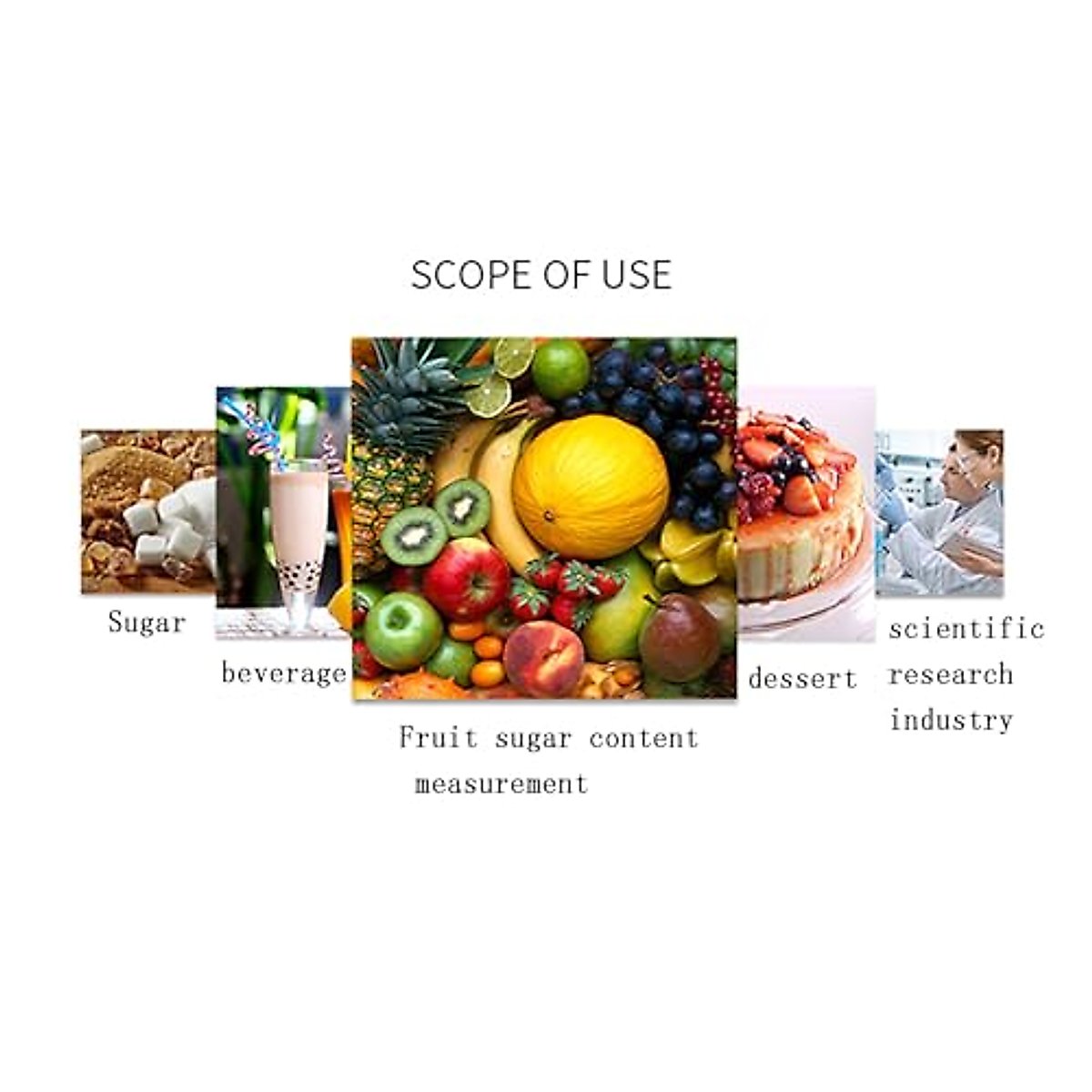 Smart Sugar Content Refractometer, 0-55% Digital Sugar Content Tester with Display Screen, Accuracy ± 0.2%/Anti-Strong Light Interference, for Beverages