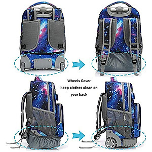 Tilami Rolling Backpack Laptop 18 inch with Lunch Bag, Unicorn