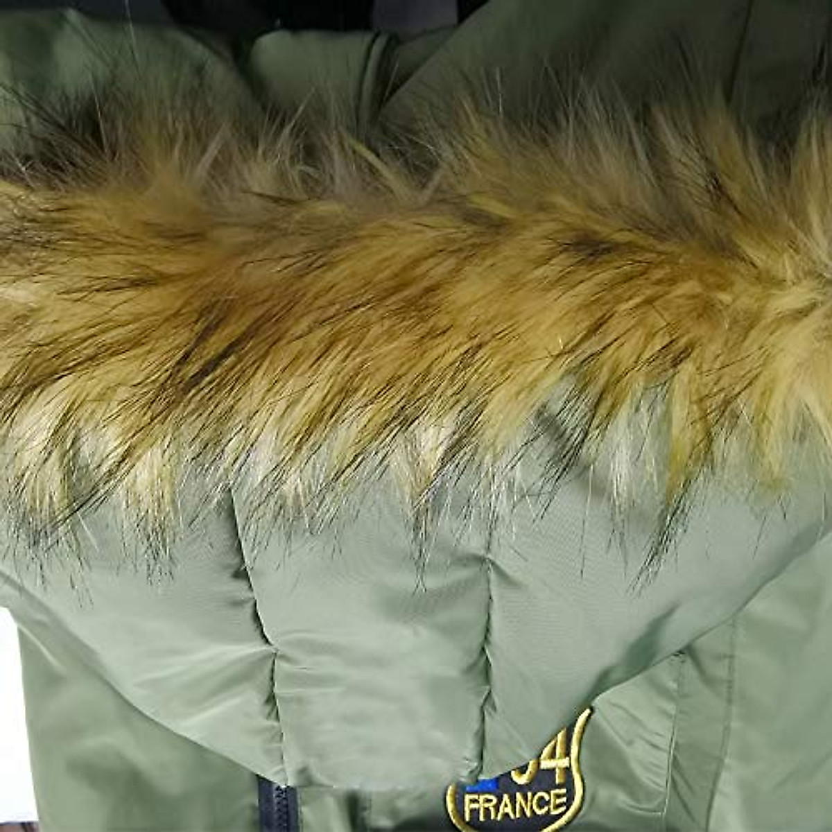 Miaododo Large Dog Down Jacket Hoodie Coat Winter Waterproof,Reflective Warm Dog Clothes Clothing Thick Padded for Medium Big Dogs, with Real Pocket (38, ArmyGreen)