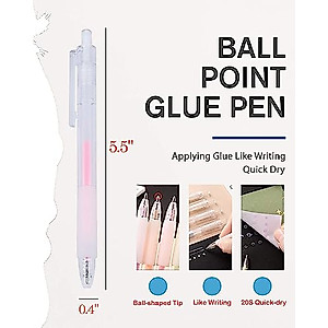 Oythiem Ball Point Glue Pen - Applying Glue Like Writing, Kids-Friendly Precise Apply and Easy Control, Quick Dry Glue Pen for Crafting, Scrapbooking, Card Making, Kids School Craft Supplies (6-Pack)