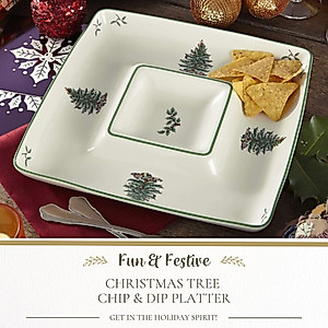 Spode Christmas Tree 12 Inch Square Chip and Dip Platter