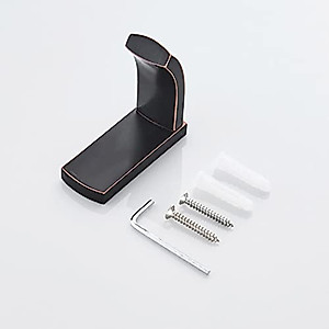 Tesmula gt2-ZJ 4 Clothes Vintage Brass Robe Coat Hooks Pack Towel Hook Home Hangers Bathroom Accessories,for Bathroom Kitchen Garage Hotel Wall Mounted Black