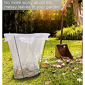 Artigarden Garden Trash Bag Holder - Outdoor Leaf Bag Support Stand Multi-Use Metal Garbage Bag Holder Frame Holds 30-45 Gallons Bag for Camping Leaves Gardening Parties Yard Weeding (Black)