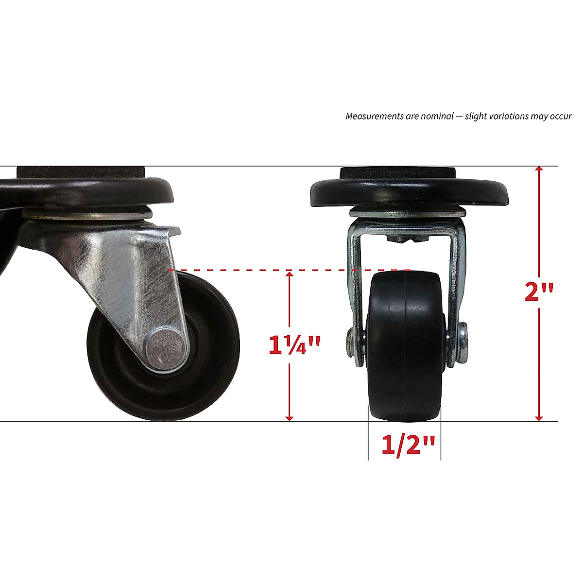 Shepherd Hardware 7299E Tri-Dolly, 6-Inch, Black 4-Pack