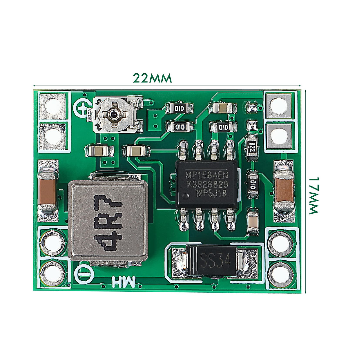 eBoot Mini MP1584EN DC-DC Buck Converter Adjustable Power Supply Module 24V to 12V 9V 5V 3V (12 Pack)