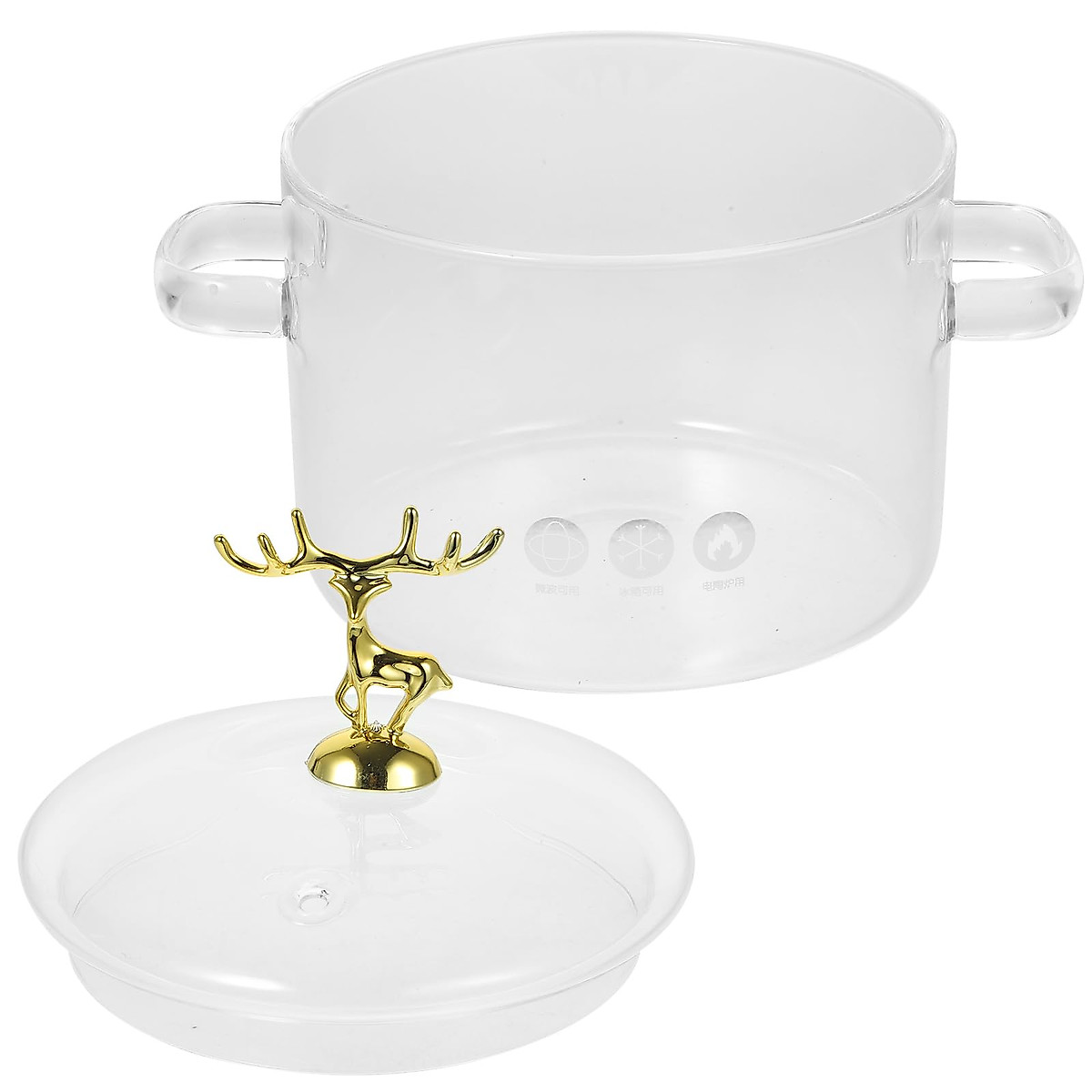 GANAZONO Glass Cooking Pot Clear Glass Saucepan Heat Resistant Borosilicate Glass Pot with Lid and Handle Stovetop Simmer Pot Potpourri for Ramen Noodle Soup Milk Vegetable