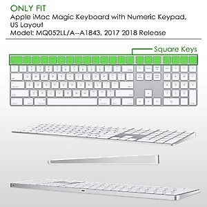 Allinside Ombre Gray Cover for Apple iMac Magic Wireless Keyboard with Numeric Keypad MQ052LL/A A1843 US Layout