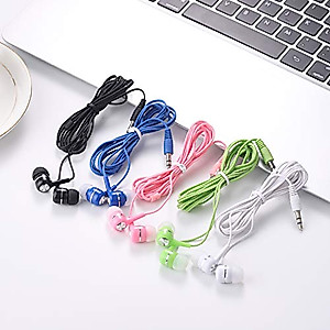 Yoley Bulk Earbuds Headphones Wholesale Earphones 50 Pack, Factorymall Low Cost Earbuds Disposable Ear Buds Bulk Headphones for School Classroom Students Kids-(Black)