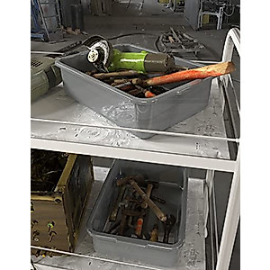 5-Pack Commercial Bus Tubs Box/Tote Box, Plastic Storage with Handles, Wash Basin Tub 8 Liter (Gray)