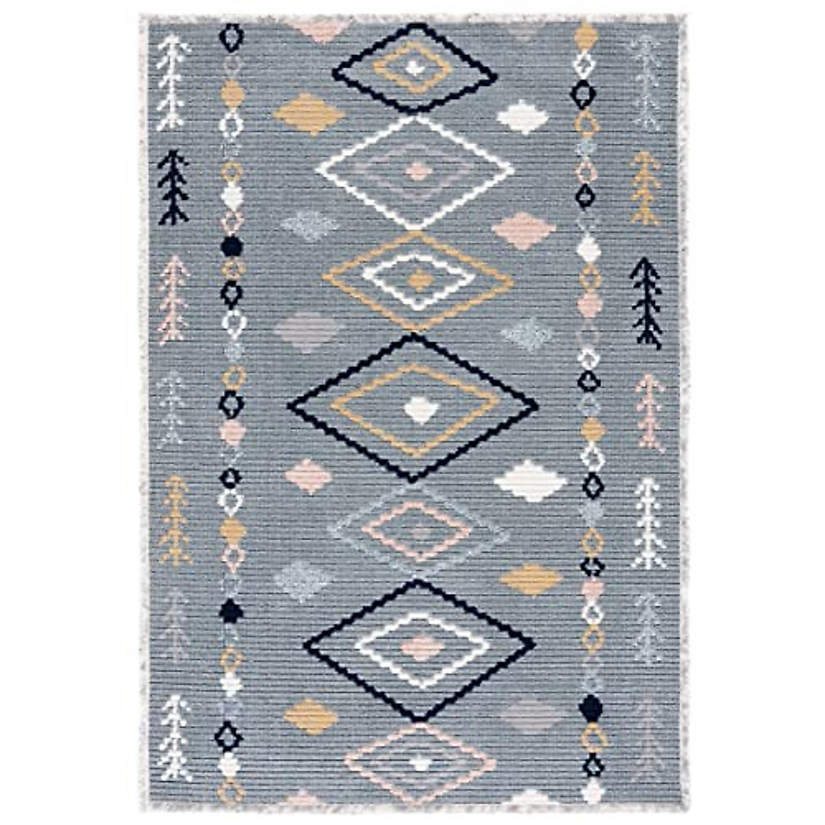 Safavieh Marrakech Collection Area Rug - 9' x 12', Grey & Multi, Moroccan Boho Tribal Rustic Design, Non-Shedding & Easy Care, Ideal for High Traffic Areas in Living Room, Bedroom (MRK604N)