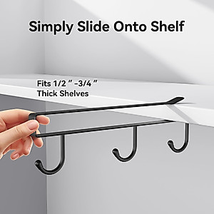 ECROCY Adhesive Cup Holder Under Cabinet - 3pcs x 6 Hook Coffee Cup Mug Holder for Kitchen, Fit for 1 Inch Thickness Shelf or Less - Only Fit for Flat Buttom Cabinet Without Any Lip