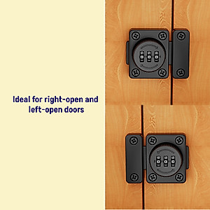 Zinc Alloy Keyless Combination Lock for Cabinet Doors Mechanical 3-Digit Passcode Safety Lock Black