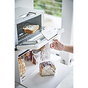 Yamazaki Home Bread Box Kitchen Counter Container Holder | Steel | Food Storage, One Size, White