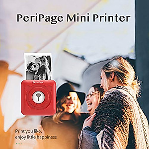 BISOFICE A6 Mini Pocket Printer HD 304DPI Wireless BT Thermal Printer Picture Photo Receipt Paper Printer Sticker AR Photo Function Inkless Printing Compatible with Android iOS Smartphone Windows