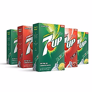 7-UP, Variety Pack – Powder Drink Mix - (5 boxes, 30 sticks) – Sugar Free & Delicious, Makes 30 flavored water beverages