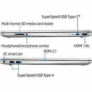 HP 15.6’’ Touchscreen Laptop, 11th Gen Intel Core i5-1135G7 Processor, 16GB RAM, 512GB SSD, 15.6” HD Touch Display, Intel Iris Xe Graphics, Wi-Fi, Webcam, Windows 11 Home in S Mode, Natural Silver