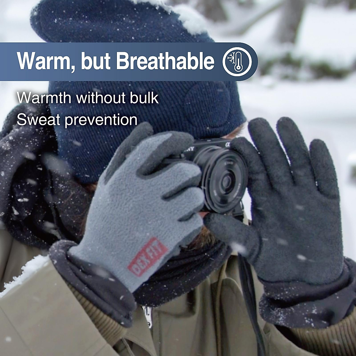 DEX FIT Work Gloves for Cold Weather NR450 - Warm Fleece, Firm Nitrile Coated Grip, Lightweight & Flexible, Ideal for Outdoor Winter Work, Men and Women, Machine Washable; Black 7 (S) 3 Pairs