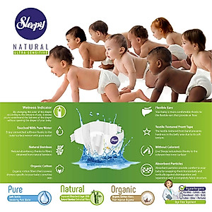 SOHO | Sleepy Natural Baby Diapers, Made from Organic Cotton and Bamboo Extract, Ultimate Comfort and Dryness, Disposable Diapers Snuggle Diaper (Size 3 +)