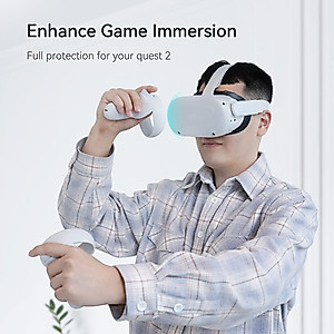 KIWI design VR Shell Protective Cover with Two Side Protective Shell, Compatible with Quest 2 Accessories (Translucent)