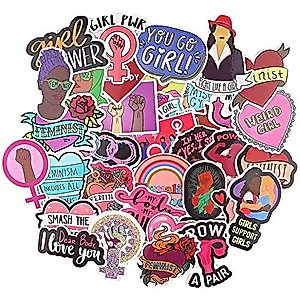 Party Hive Feminist Girl Power (35 Pieces) Assorted Decal Stickers Arts Crafts Scrapbook