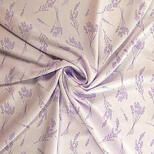 Lavender Bouquets Printed Liverpool Fabric Textured Knit 4 Way Stretch - 6'' Strip