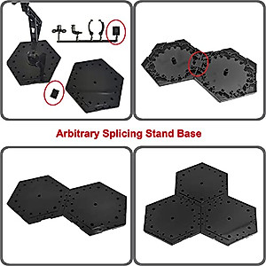 TWKUPWO Hobby Model Action Base Display Stand, Gundam Model Stand Action Figure Stand Compatible with MG RG HG Universal Models Stand (3sets Black)