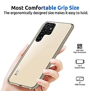 Xgody X60 4G Unlocked Phones, 6'’ QHD Waterdrop Screen Dual Sim Unlocked Cell Phones, Quad-core 2GB+16GB Smartphones, 3000mAh Battery, Face Unlock, AI Camera 5MP+5MP Cheap Android Phone (Gold)