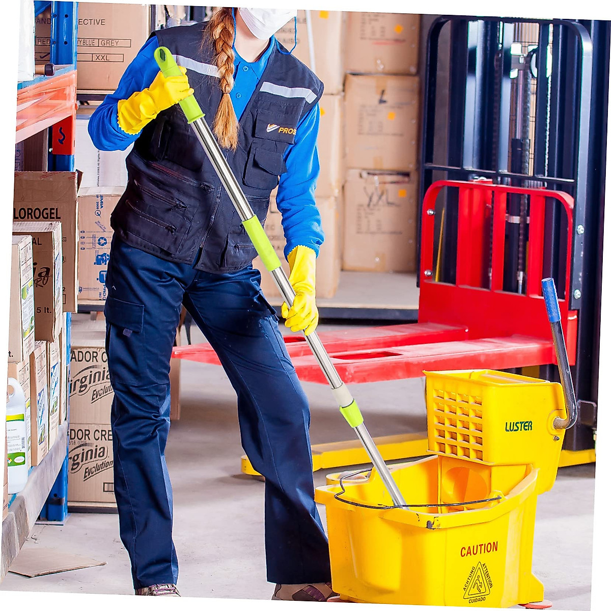 GOOHOCHY 1 Set Mop Pole Commercial Mop Turnicate Kit Mop Handle Replacement Rotary Mop Rod Replacement Rotating Mop Rod Replacement Rotating Mopa para Limpiar Pisos Mopping Stainless Steel