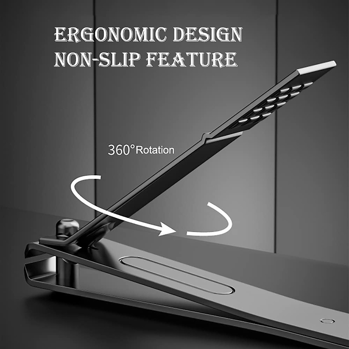 Nail Clippers Set, TIFURMAN Stocking Stuffers, Fingernail & Thick Toenail & Ingrown Nail Clippers & Nail File, Perfect 4 pcs Nail Clippers Cutter for Men and Women(Black)