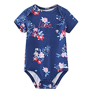 Kiddiezoom Newborn Baby Unisex Cotton Bodysuits Baby Gift 5-Pack Baby Clothes Red