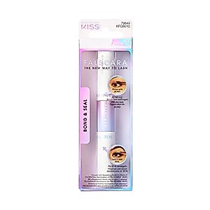 KISS Falscara DIY Eyelash Extension Bond & Seal Infused with Biotin & Vitamin E – Strong Gentle Comfortable Lash Adhesive for All Day Wear For Use With Falscara Lash Wisps, Remover, and Applicator