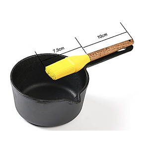 HAWOK 4.9 inch Cast Iron Melting Pot Sauce Pan with Brush,19.4 oz,…