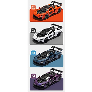 Alloy Collectible Orange McLaren Senna Toy Car Model Pull Back Vehicle DieCast with Lights and Sound