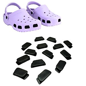SHUTTERZ (BLACK 14 Pack Colored Charms, Compatible with Classic Crocs, Functional Charms for Girls, Boys, Kids, Teens, Men, Women