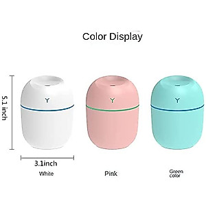Portable Mini Humidifier, 220ml Small Cool Mist Humidifier, USB Personal Desktop Humidifier for Baby Bedroom Travel Office Home, Auto Shut-Off, 2 Mist Modes, Super Quiet (White)