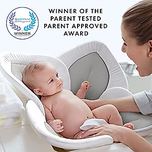 Blooming Bath Baby Bath Seat - Baby Tubs for Newborn Infants to Toddler 0 to 6 Months and Up - Baby Essentials Must Haves - The Original Washer-Safe Flower Seat (Lotus, Gray/Dark Gray)