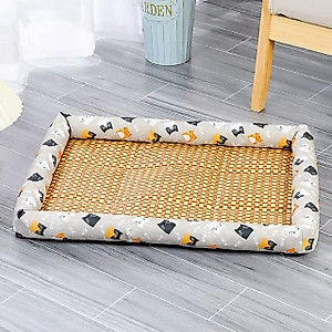 Lobster Clasp,Jewellery Clasps, Pet Dog Cat Ice Bed Cooling Summer Pad Mat Breathable Sofa Dog Cat Sleeping Bed for Small Medium Large Dogs Cat Mats S 2XL (Color : Grey Cat, Size : 70x55cm(for17.5kg