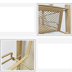 LIUJUN Kitchen Bathroom Bathroom Shelving Trolley with Wheel Three-Layer Storage Rack with Hook Trolley (Color : E, Size : As Shown)