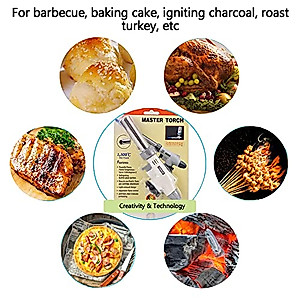 Electronic ignition Butane Torch - Culinary Torches Chef Cooking Professional Adjustable Flame for BBQ, Baking, Jewelry (gas Not Included)