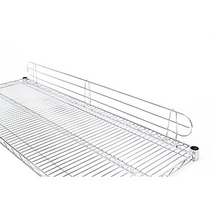 Home Storage Space Wire Shelf Back Ledge, Fits on 36" Wide Wire Shelf, Chrome Color, 2-Pack