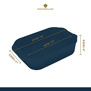 MasterClass Deep Cast Aluminium Roasting Tin, Lightweight Roasting Tray with Handles, Oven and Induction Safe, 41 x 26 cm, Grey Ombre