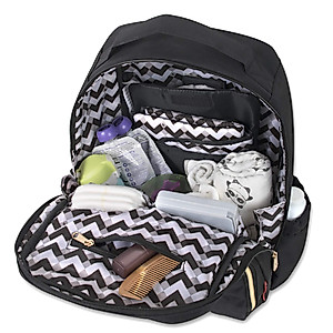 Baby Essentials Fisher-Price Signature Morgan Quilted Backpack Diaper Bag with Changing Pad, Stroller Clips, Laptop Compartment (Black)