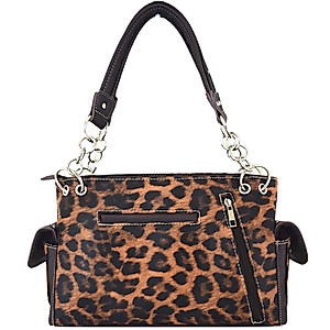Leopard Print Cheetah Western Style Concealed Carry Purse Handbags Country Shoulder Bags Wallet Set Brown