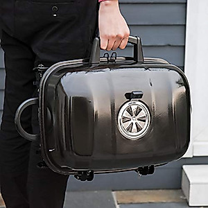 Outsunny 14'' Iron Tabletop Charcoal Grill with Portable Anti-Scalding Handle Design, Folding Legs for Outdoor BBQ for Poolside, Backyard, Garden